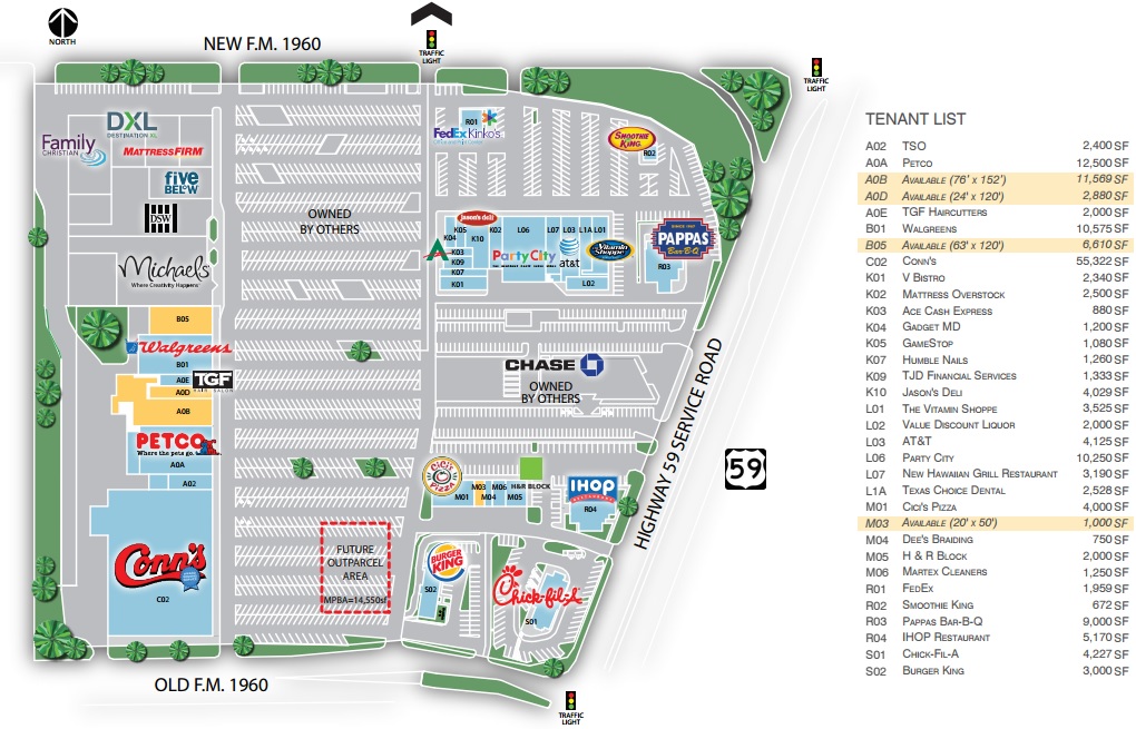 Humblewood Shopping Center - store list, hours, (location: Humble ...