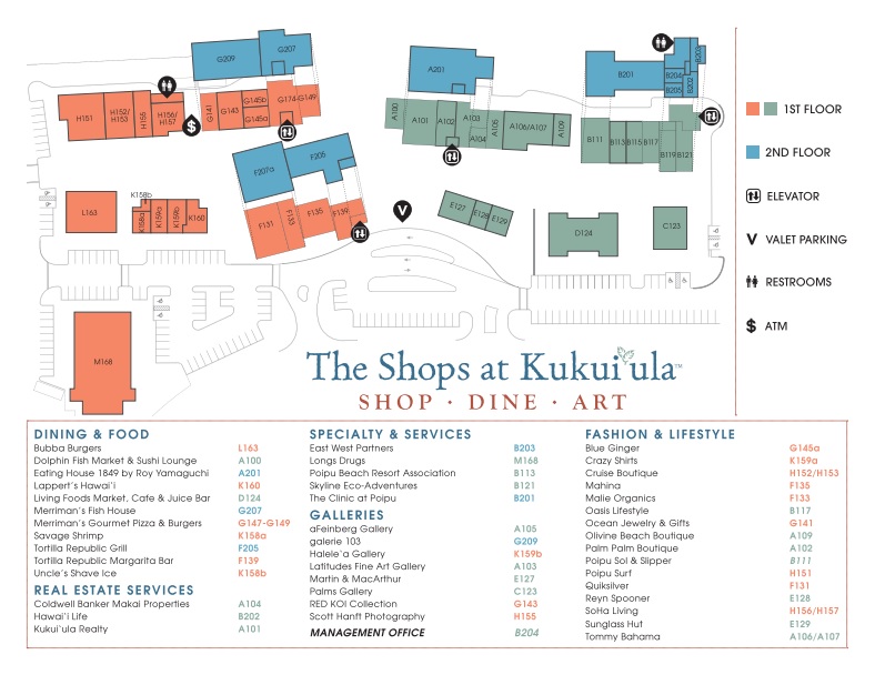 Kukui'ula Village Shopping Center - store list, hours, (location: Poipu ...