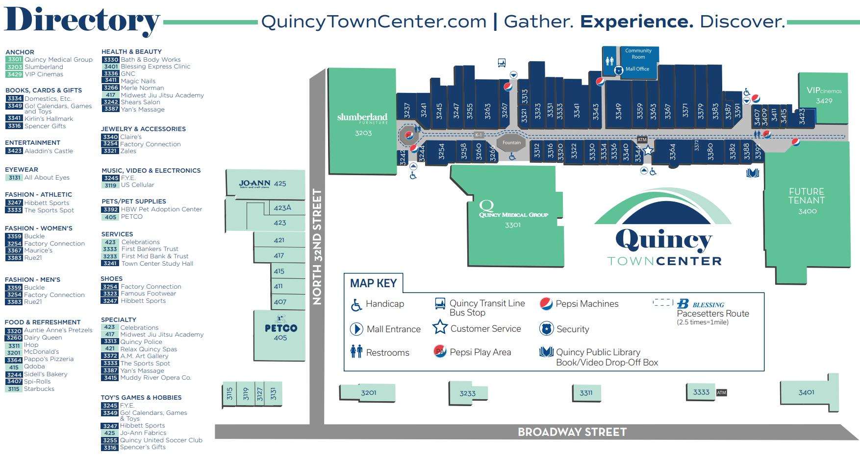 Quincy Town Center (Quincy Mall) - store list, hours, (location: Quincy ... Quincy Town Center (Quincy Mall) - store list, hours, (location: Quincy ...