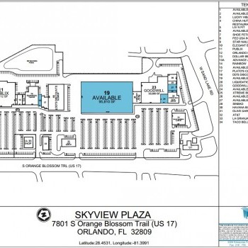 Skyview Plaza Florida - store list, hours, (location: Orlando, Florida ...