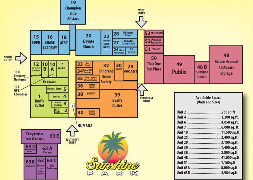 Sunshine Park Mall - store list, hours, (location: South Daytona ...