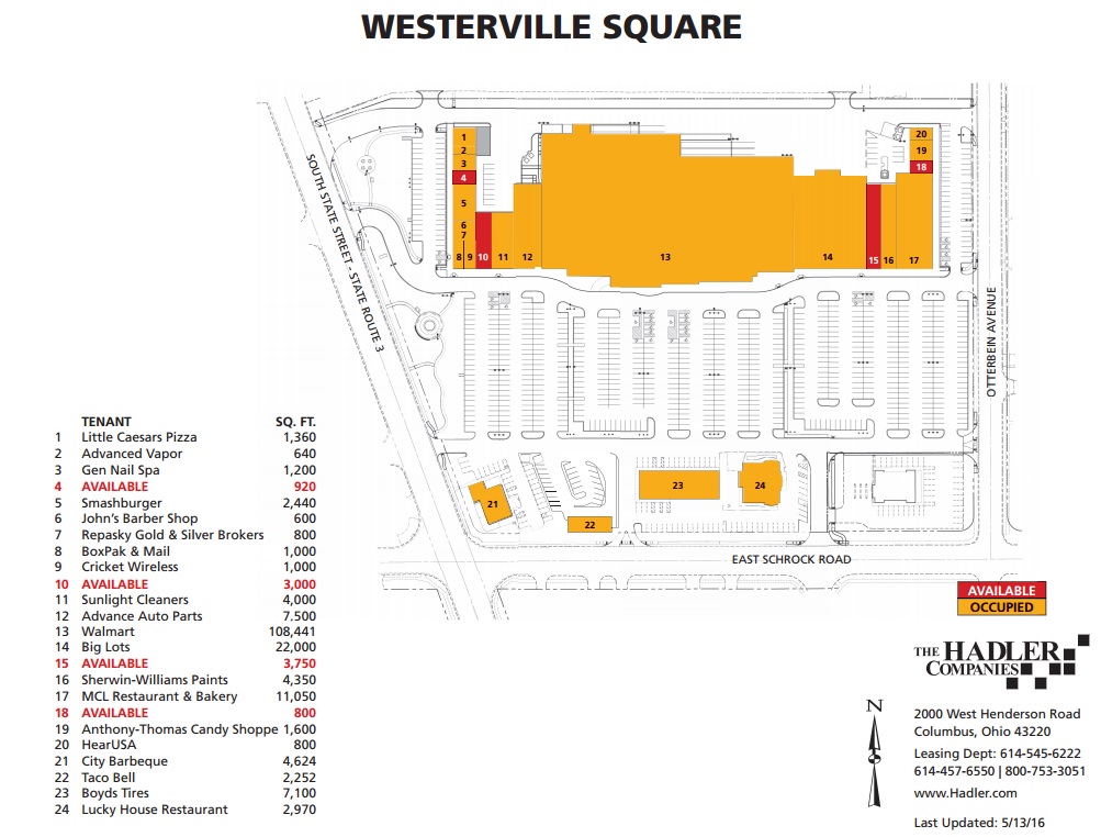 Westerville Square - store list, hours, (location: 12 Westerville ...